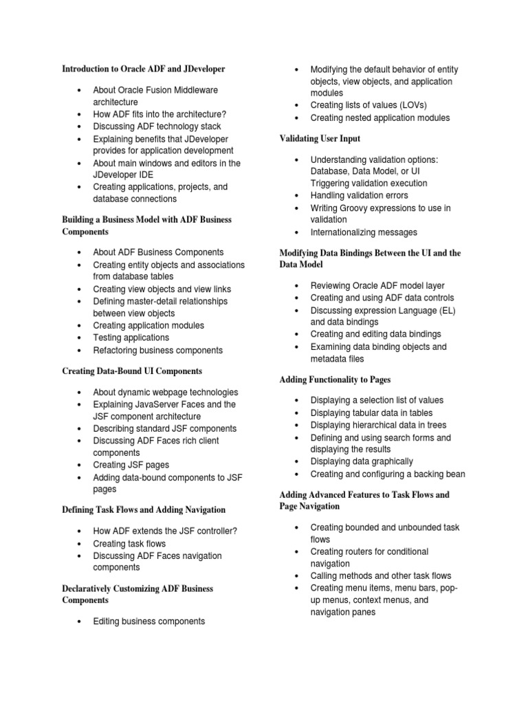Introduction to Oracle ADF and JDeveloper Architecture and Components ...