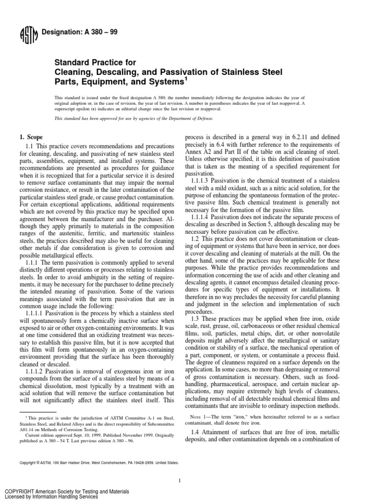 Astm A380 PDF | Corrosion | Stainless Steel