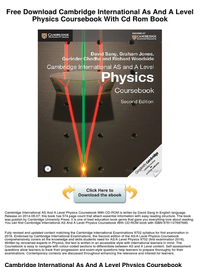 Cambridge International As and A Level Physics Coursebook With CD Rom PDF | PDF | Textbook ...