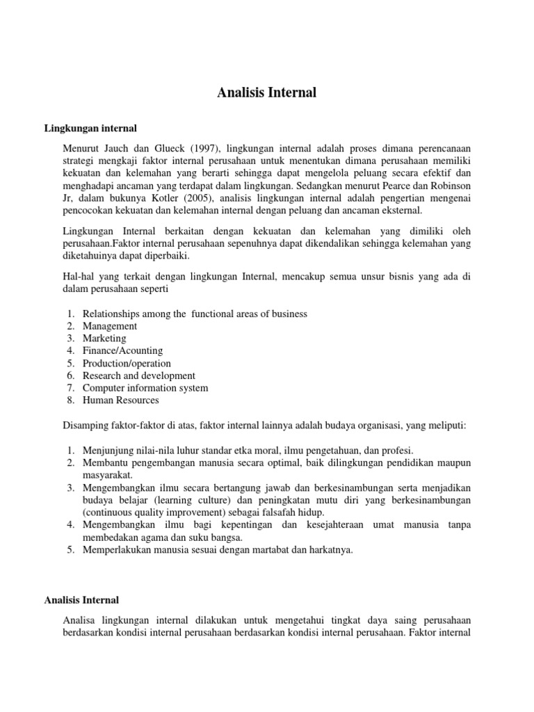 Analisis Internal | PDF