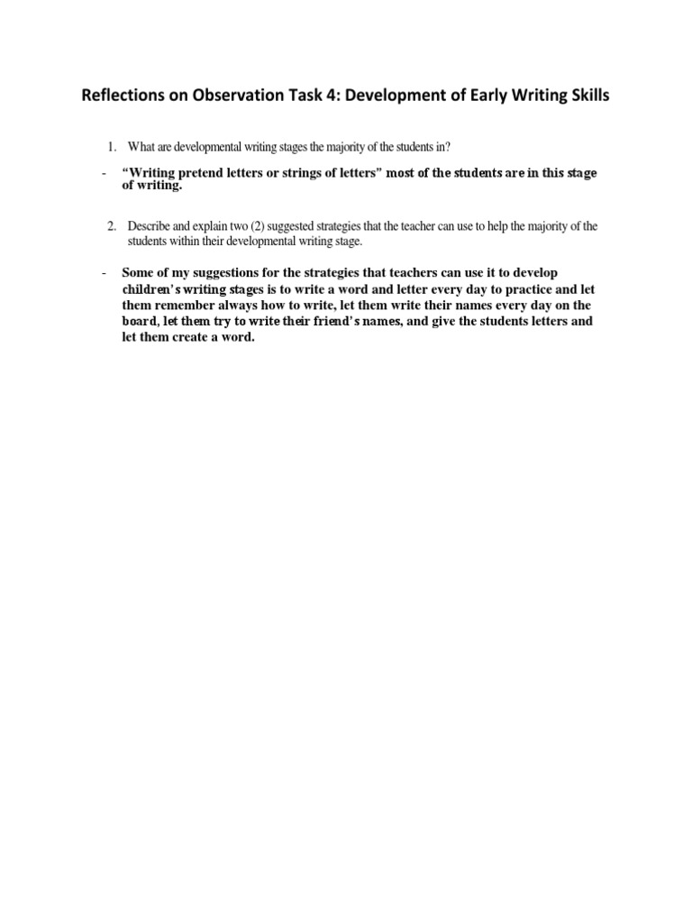 Reflection Task 4 | PDF