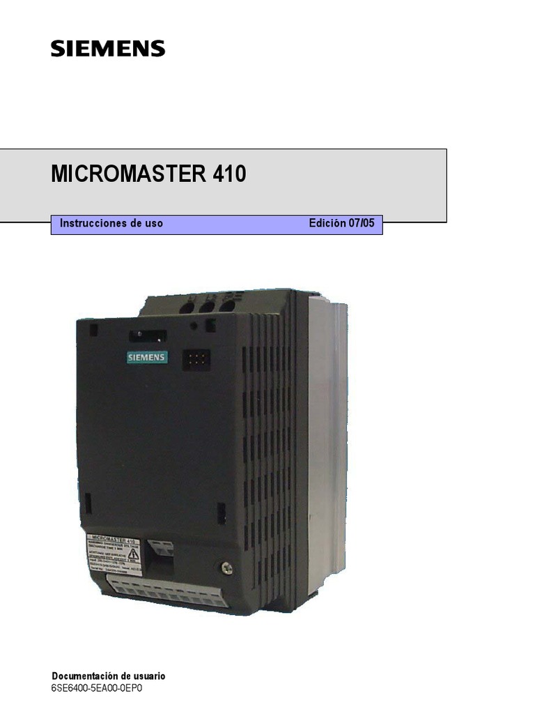 Manual Micromaster 420 | PDF | Fusible (Eléctrico) | Software