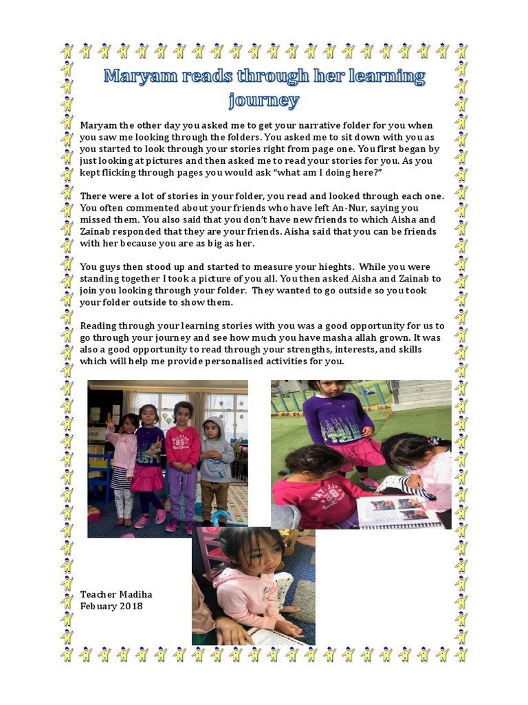 February 2018-Reading Through Her Learning Stories | PDF
