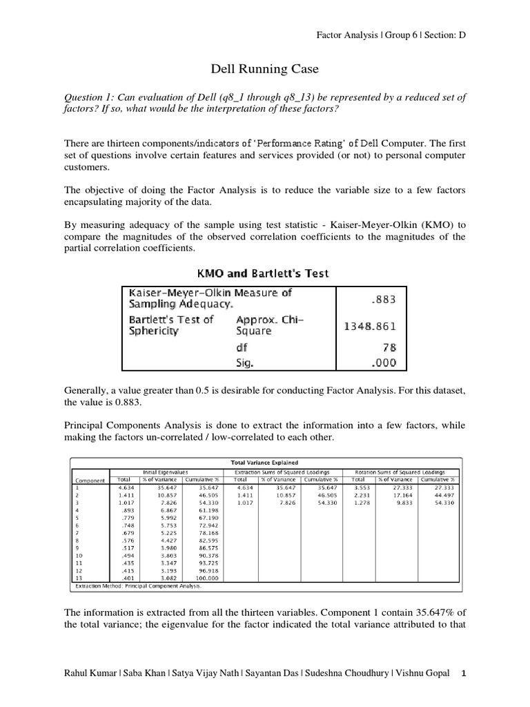 Sec D Group 6 Assignment Factor Analysis | PDF | Factor Analysis | Variance