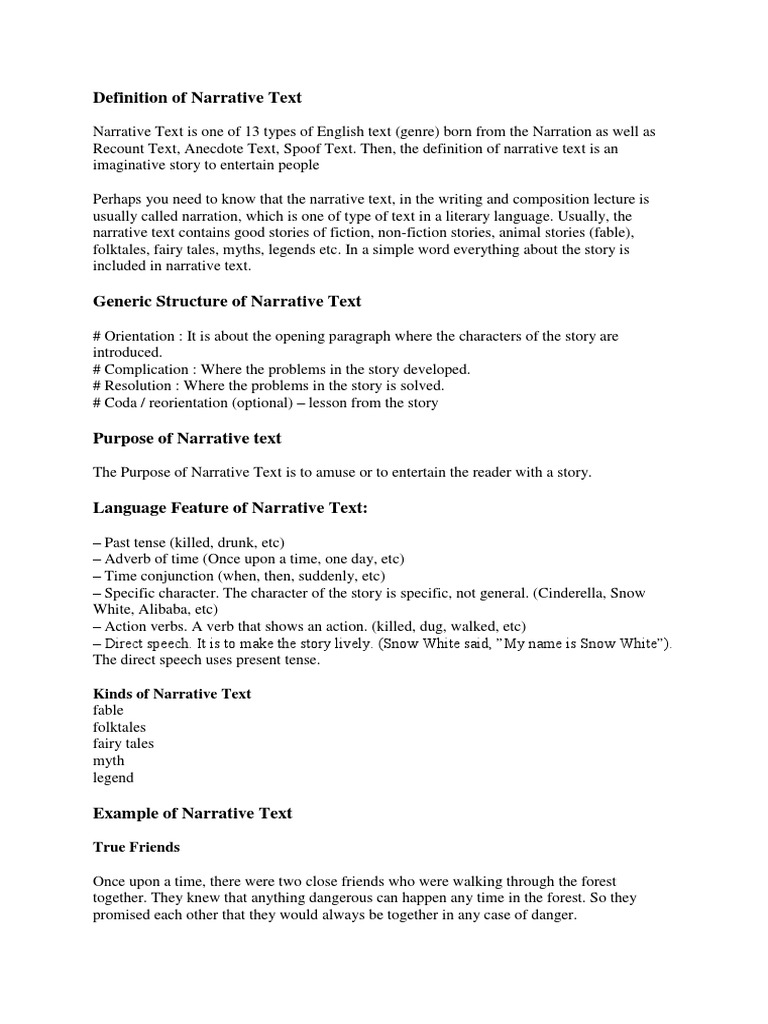 Definition of Narrative Text | PDF | Fairy Tales | Narrative