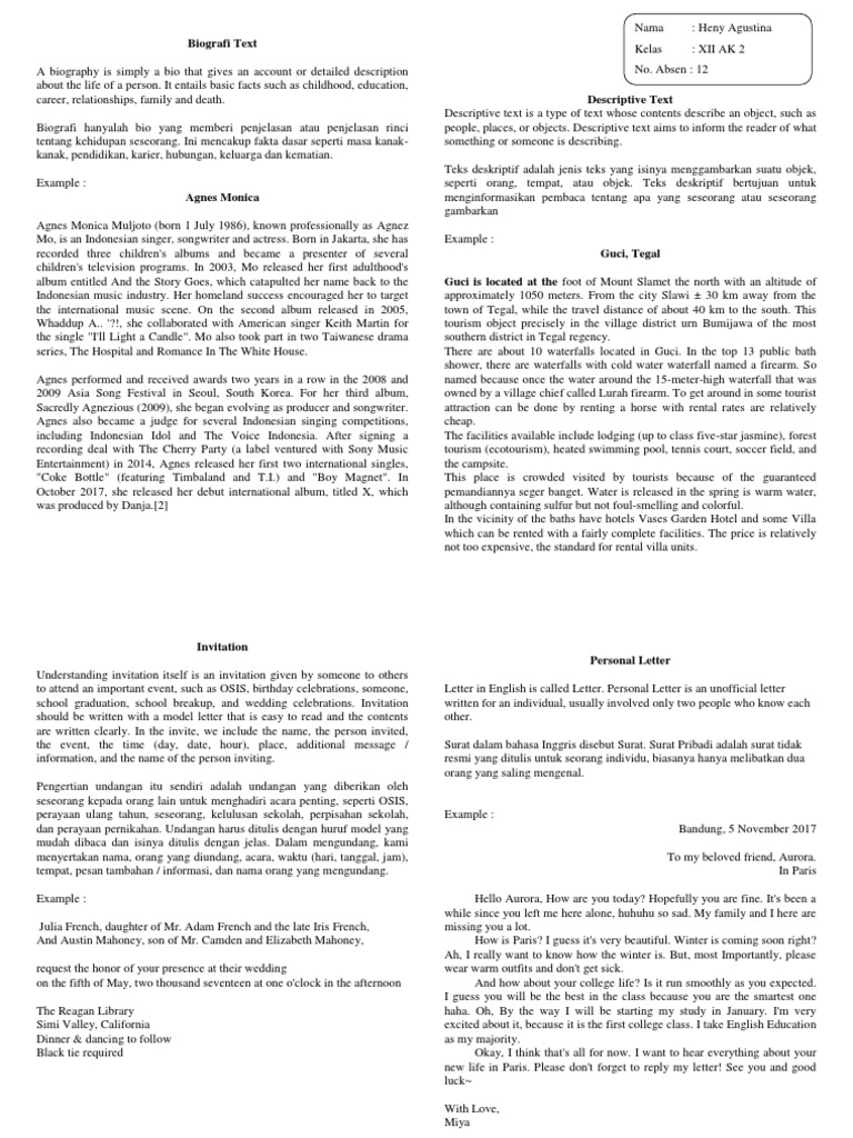 Cari Teks Bacaan English Heny | PDF | Teaspoon | Leisure