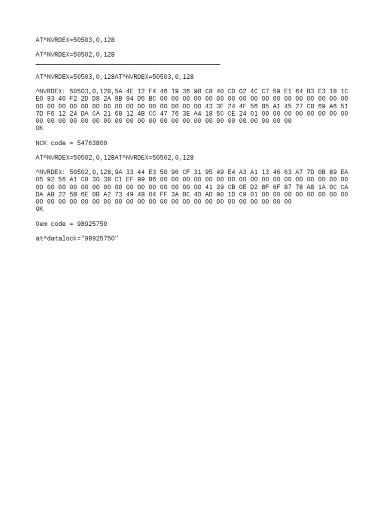 NCK Code + OEM Code | PDF