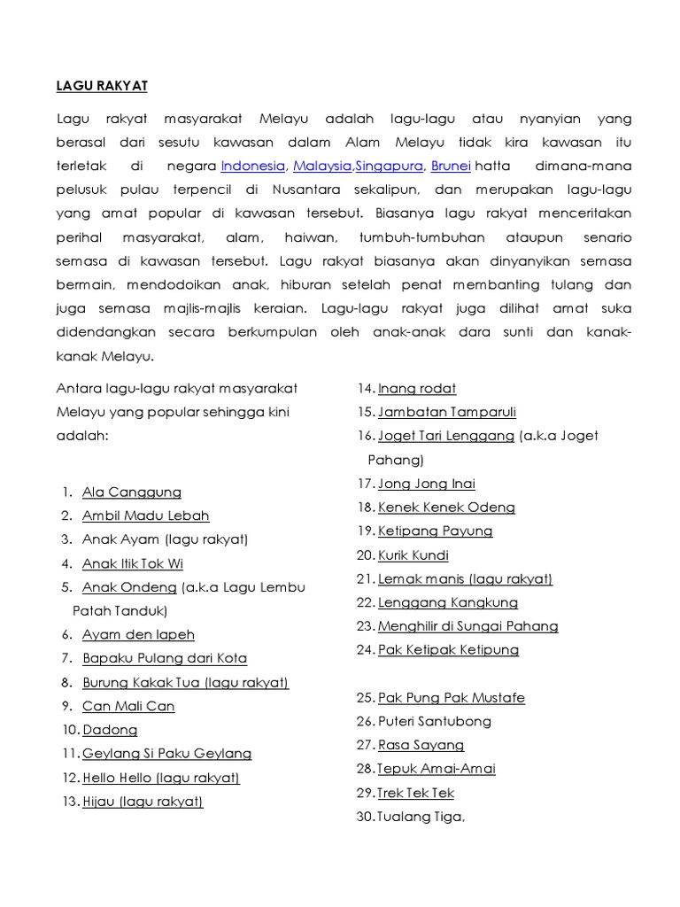 Lagu Rakyat (Kelab) | PDF