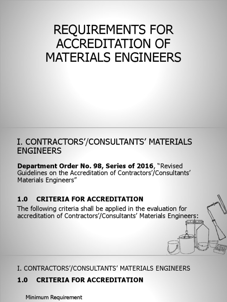 Requirements For Accreditation of Materials Engineers | PDF | Engineer ...