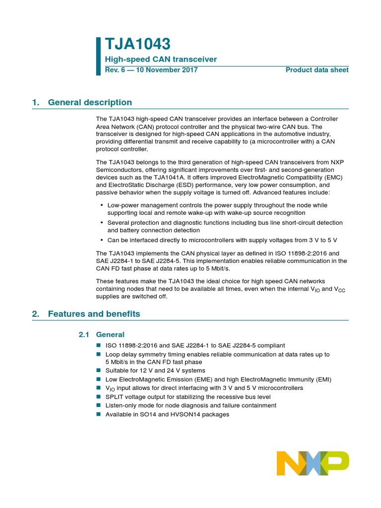 Tja 1043 | PDF | Electrical Engineering | Electronics