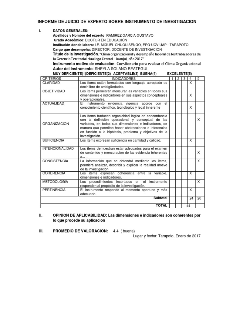 JUICIO DE EXPERTO.docx | Evidencia | Prueba (evaluación)