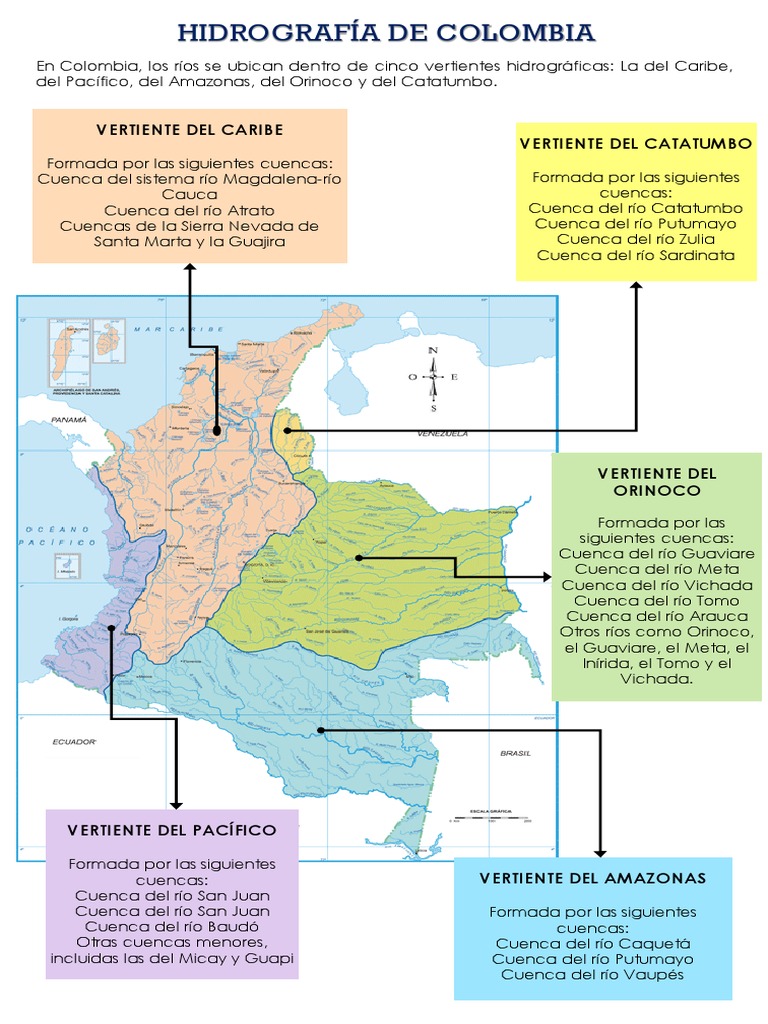 Hidrografia de Colombia | PDF | Cuenca de drenaje | Río