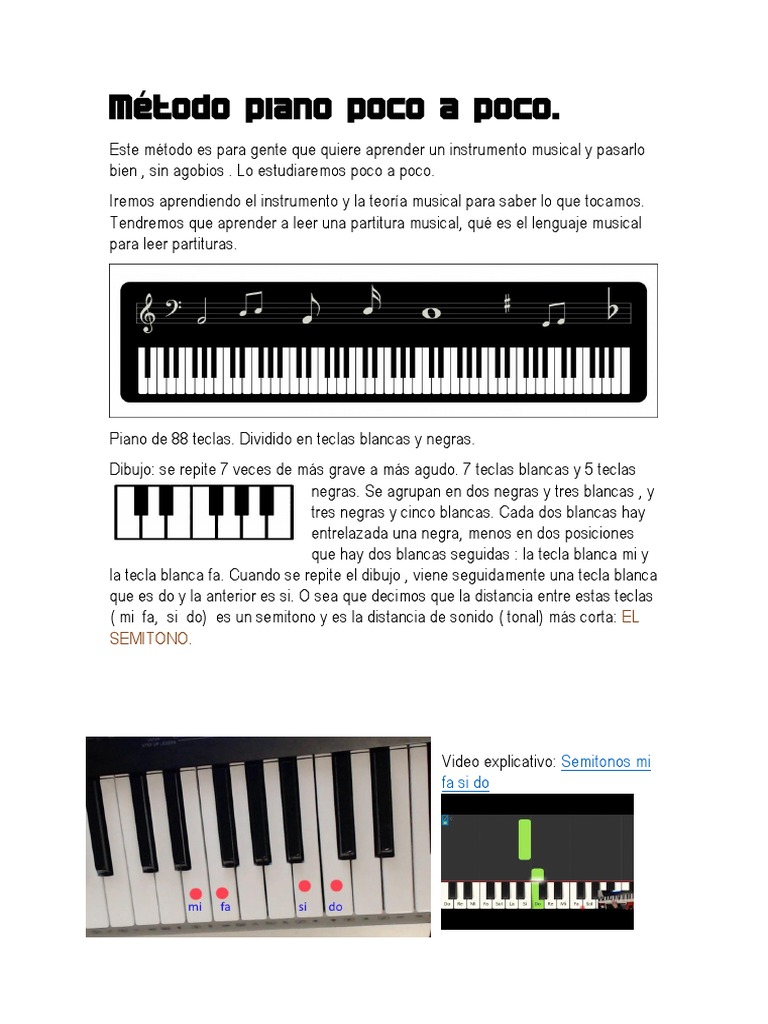 Método Piano Poco A Poco | PDF | Piano | Composiciones Musicales