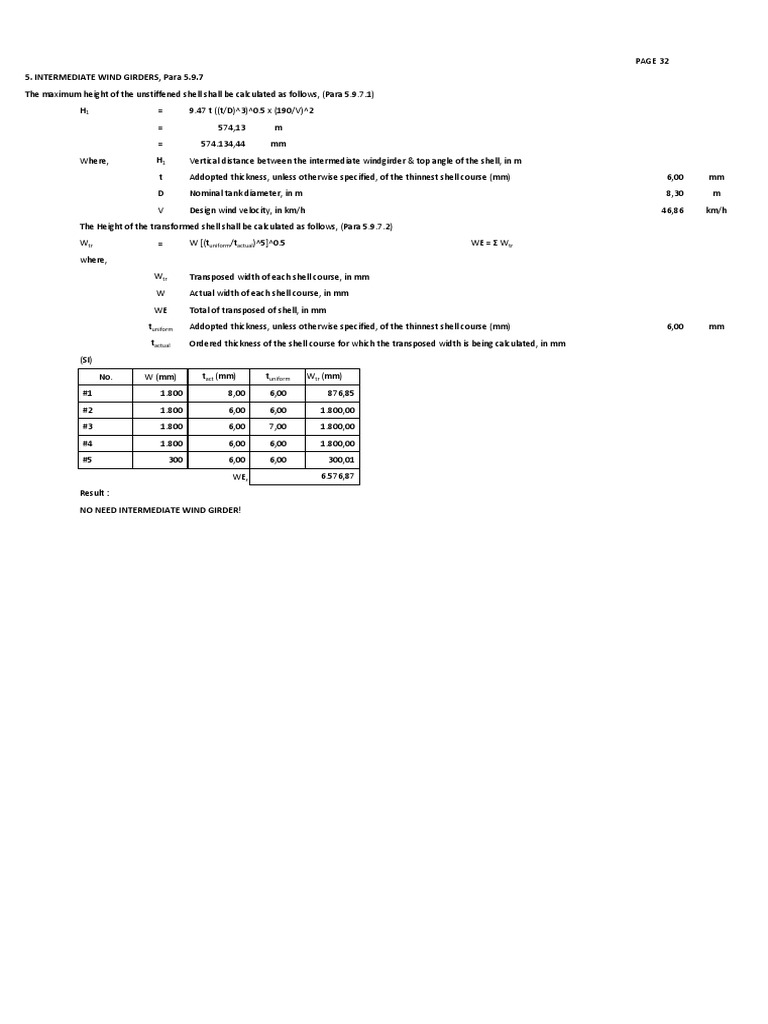 Intermediate Wind Girders, para 5.9.7 | PDF | Nature