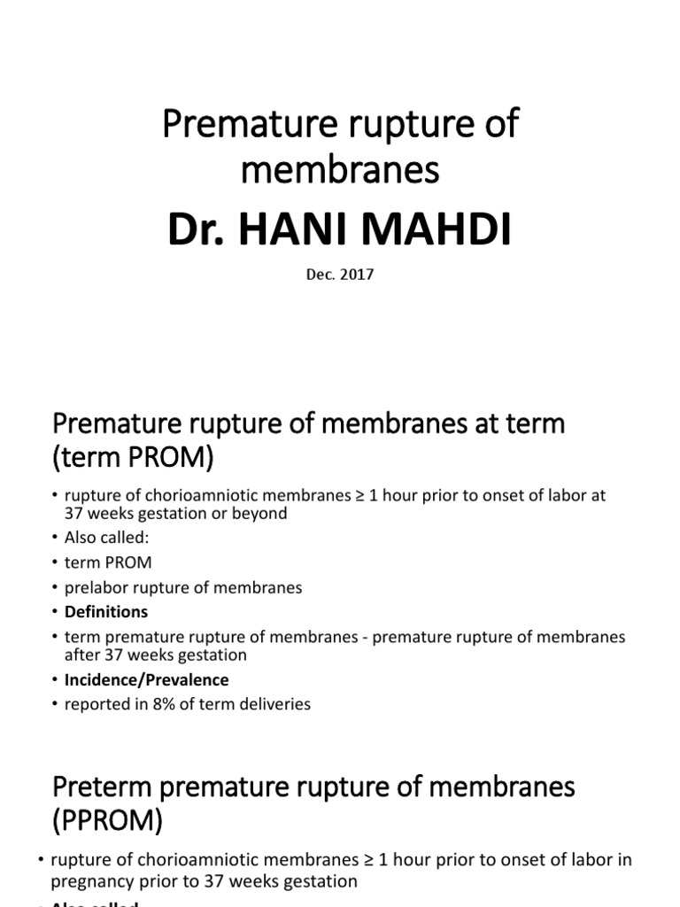 Premature Rupture of Membranes | Preterm Birth | Childbirth