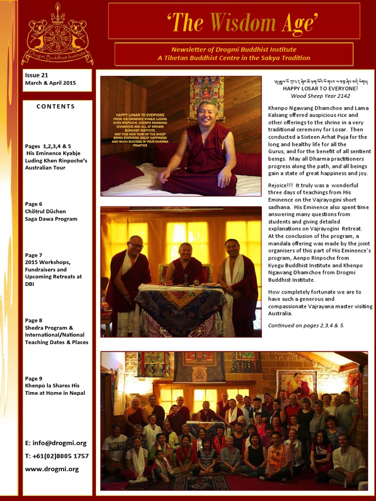 The Wisdom Age Issue 21 | PDF | Tibetan Buddhism | Schools Of Buddhism