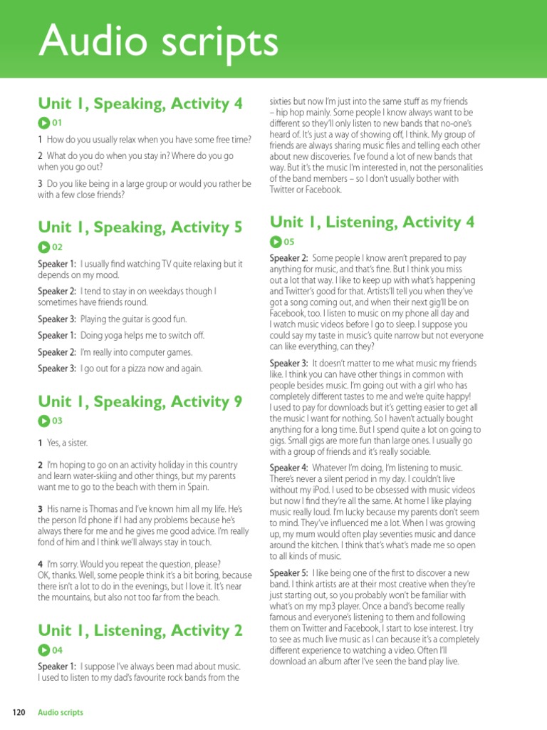 Audio Scripts PDF | PDF
