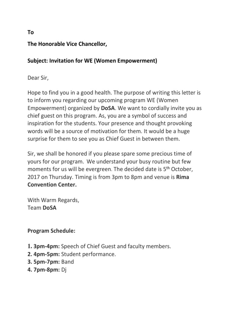 Invitation Letter | PDF