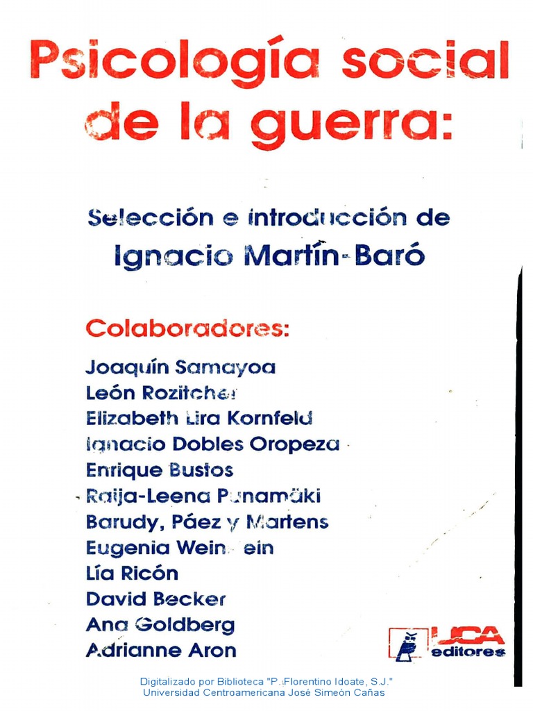 1990 at Psicología Social de La Guerra Trauma y Terapia | Unduh gratis PDF | El Salvador ...