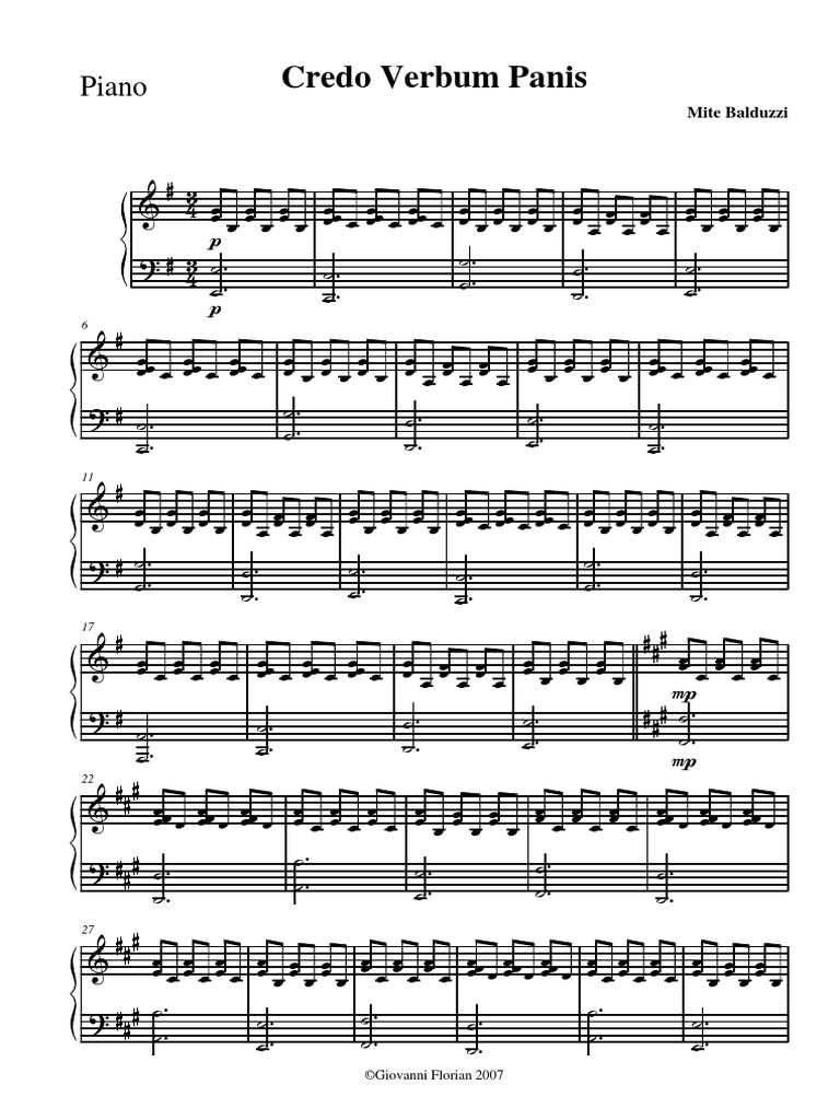 Credo Verbum Panis - Piano | PDF