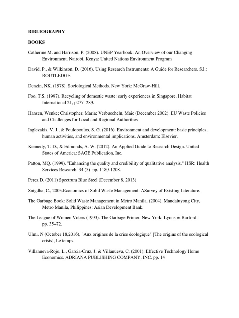 Bibliography | PDF | Waste Management | Municipal Solid Waste