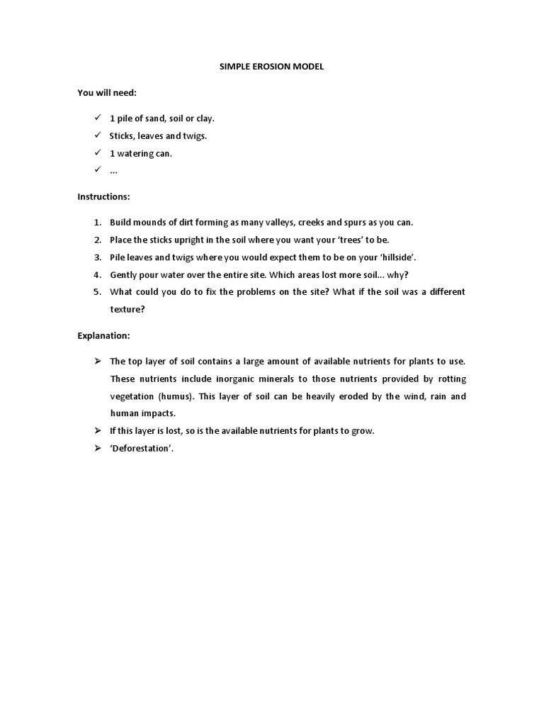 Simple Erosion Model You Will Need | PDF | Aluminium Foil | Soil