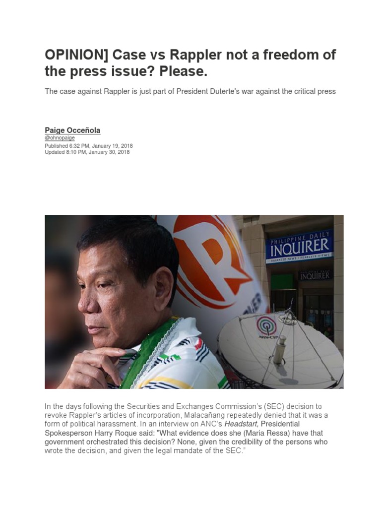 Rappler Case | PDF | U.S. Securities And Exchange Commission | Rodrigo ...