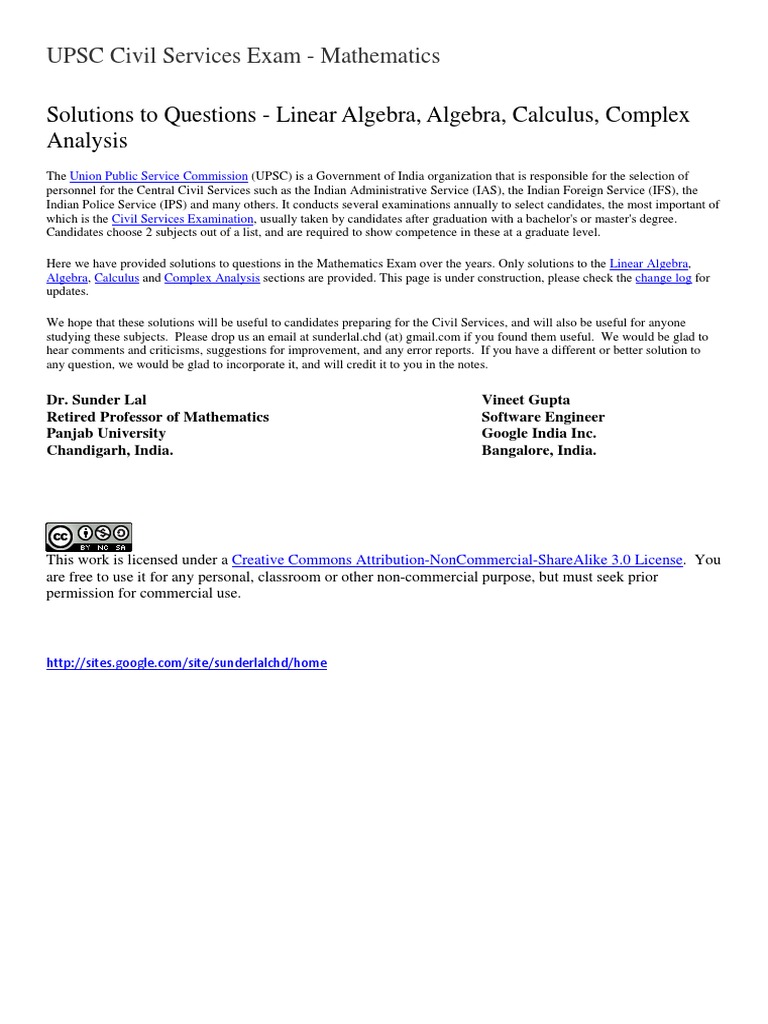 Civils Maths Solved 1979-2006 | PDF | Eigenvalues And Eigenvectors ...