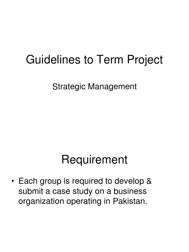 Guidelines To Term Project | PDF