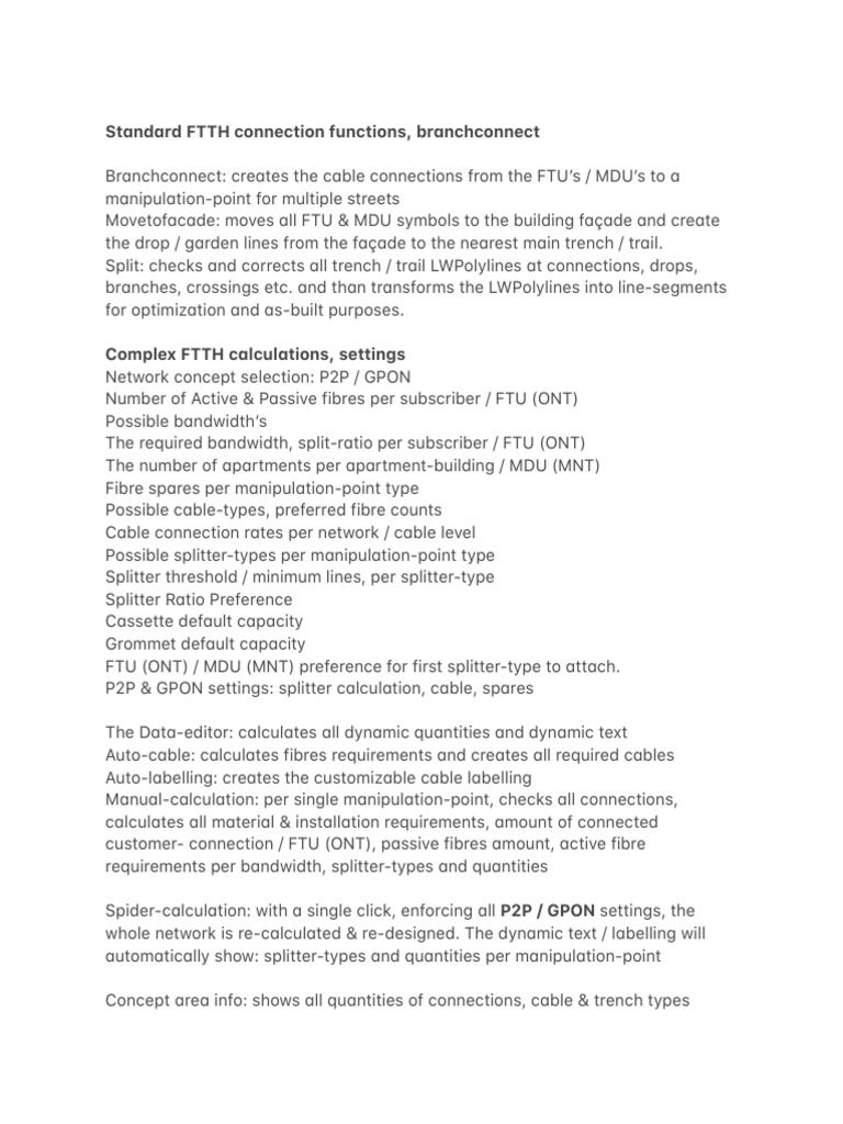 FTTH Connection Functions Overview | PDF | Fiber To The X ...