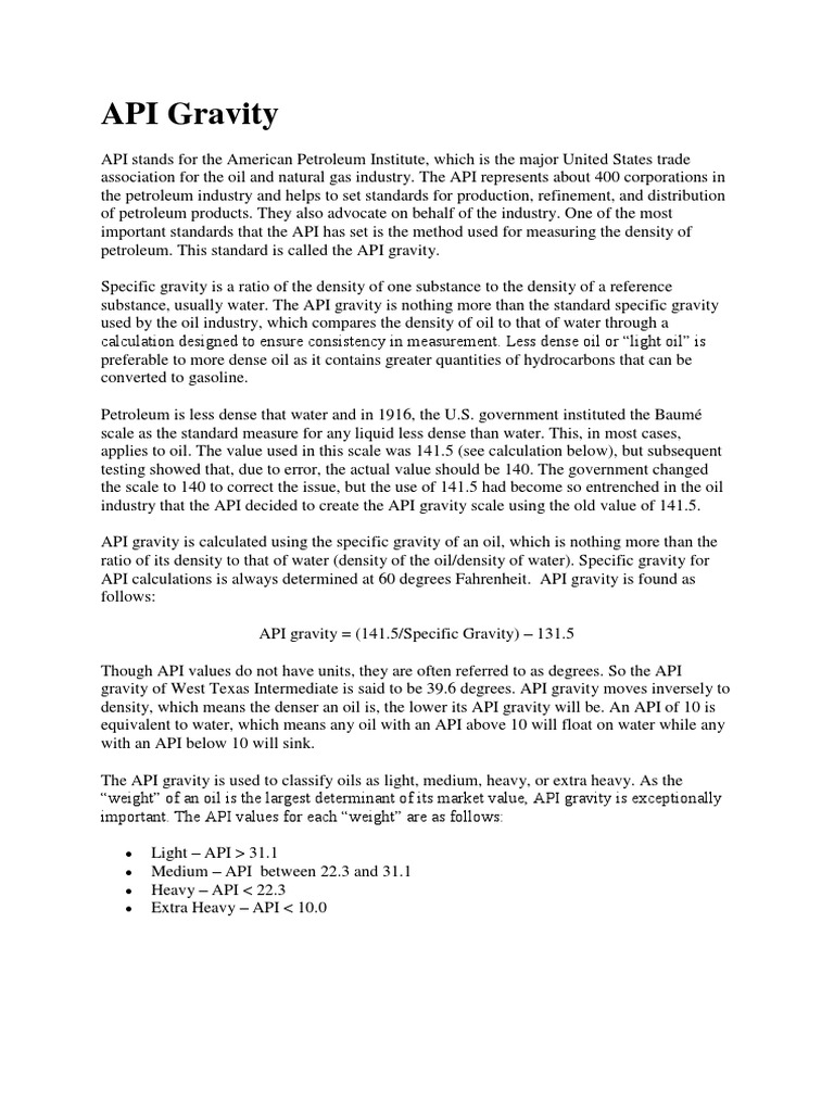 API Gravity | PDF | Oils | Petroleum