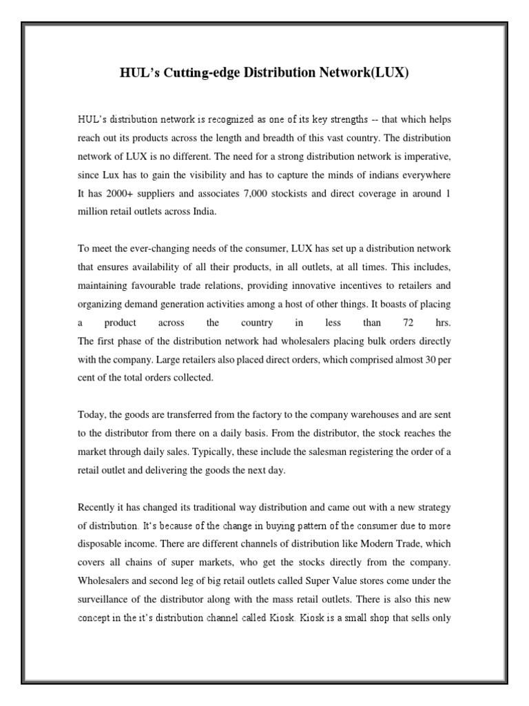 Analyzing HUL's Cutting-Edge Rural and Urban Distribution Networks in ...
