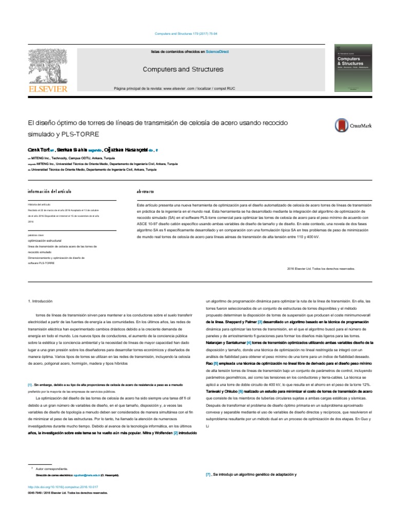 Optimum Design of Steel Lattice Transmission Line Towers Using ...
