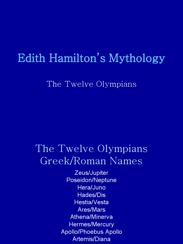 7714 - Edith Hamilton PP | PDF | Twelve Olympians | Theseus
