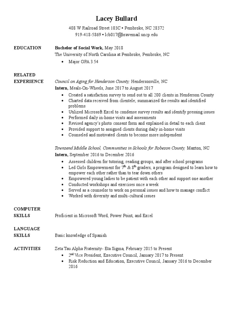 Lacey Bullard Resume | PDF