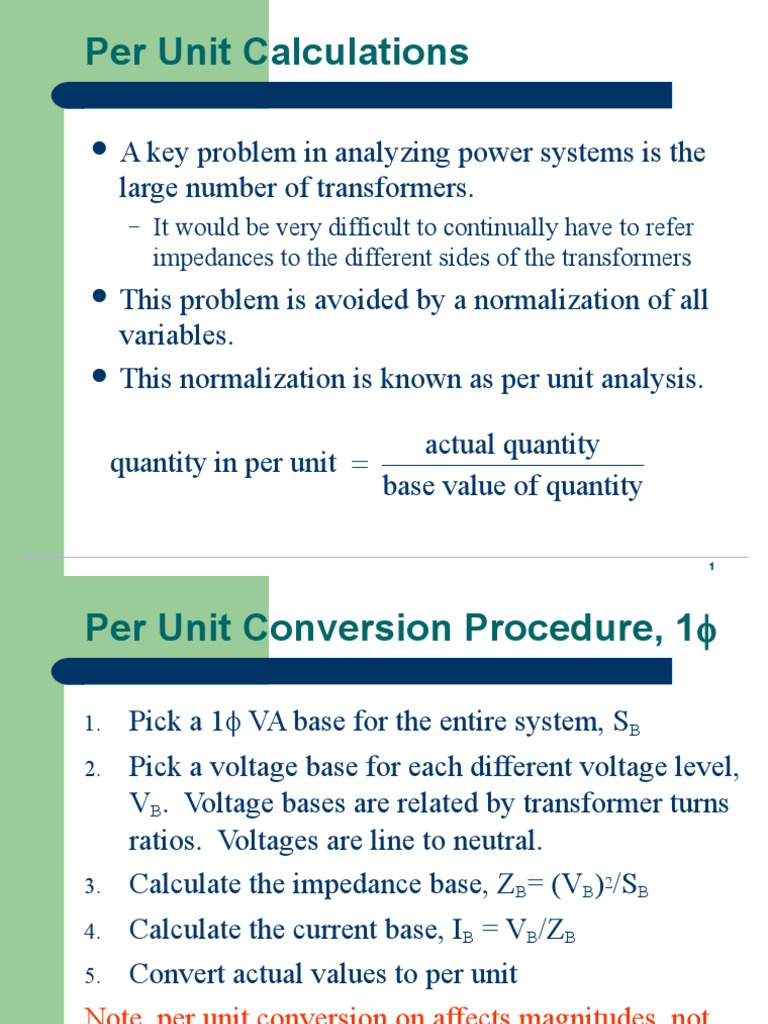 Per Unit Examples | PDF | Electrical Impedance | Transformer
