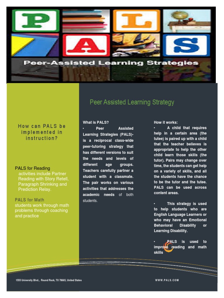 Peer Assisted Learning Strategy: How Can PALS Be Implemented in ...
