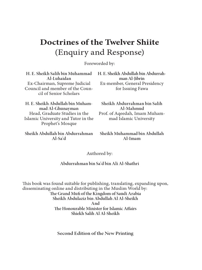 En Doctrines of The Twelver Shiite | PDF | Shia Islam | Prophets And ...