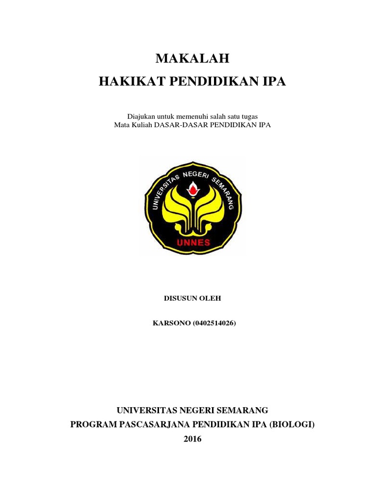 MAKALAH Hakikat Ipa | PDF | Seni & Disiplin Bahasa | Sains & Matematika