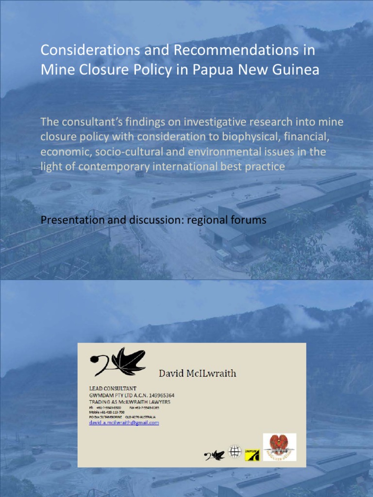 Mine Closure - 0 PDF | PDF | Mining | Papua New Guinea