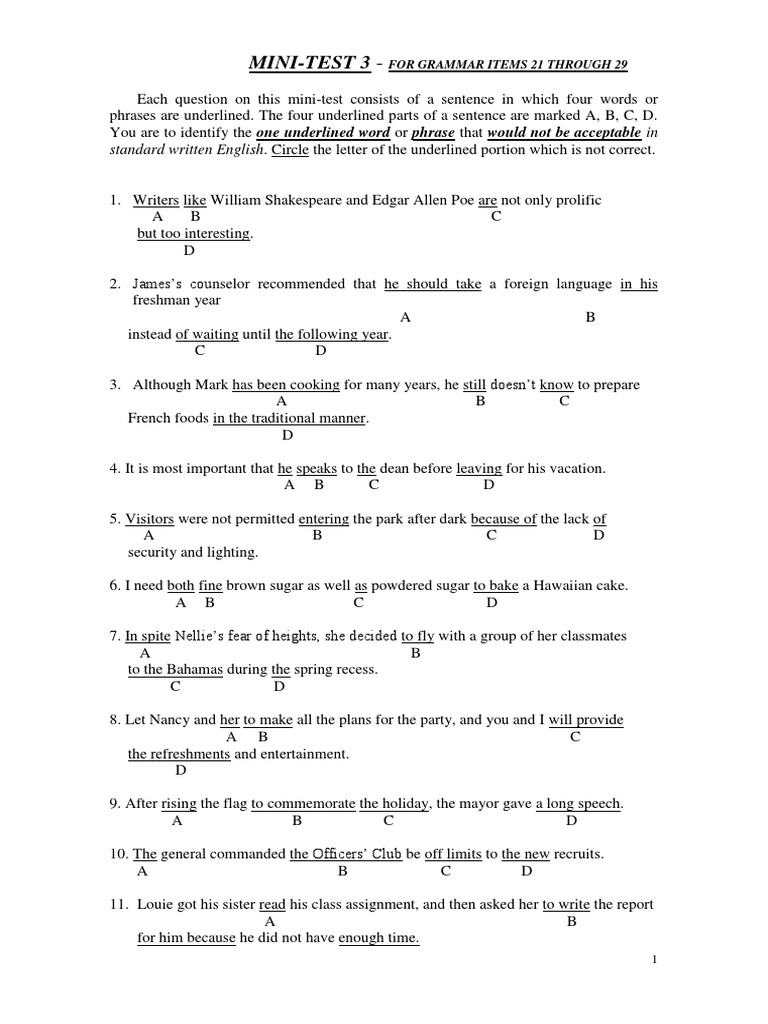 Mini Test 3 | PDF | Languages