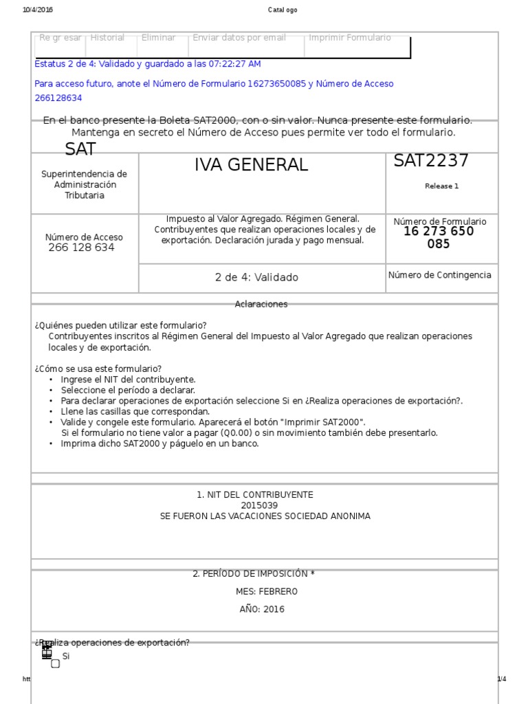 Sat 2237 Iva PDF | PDF | Impuesto al valor agregado | Impuestos