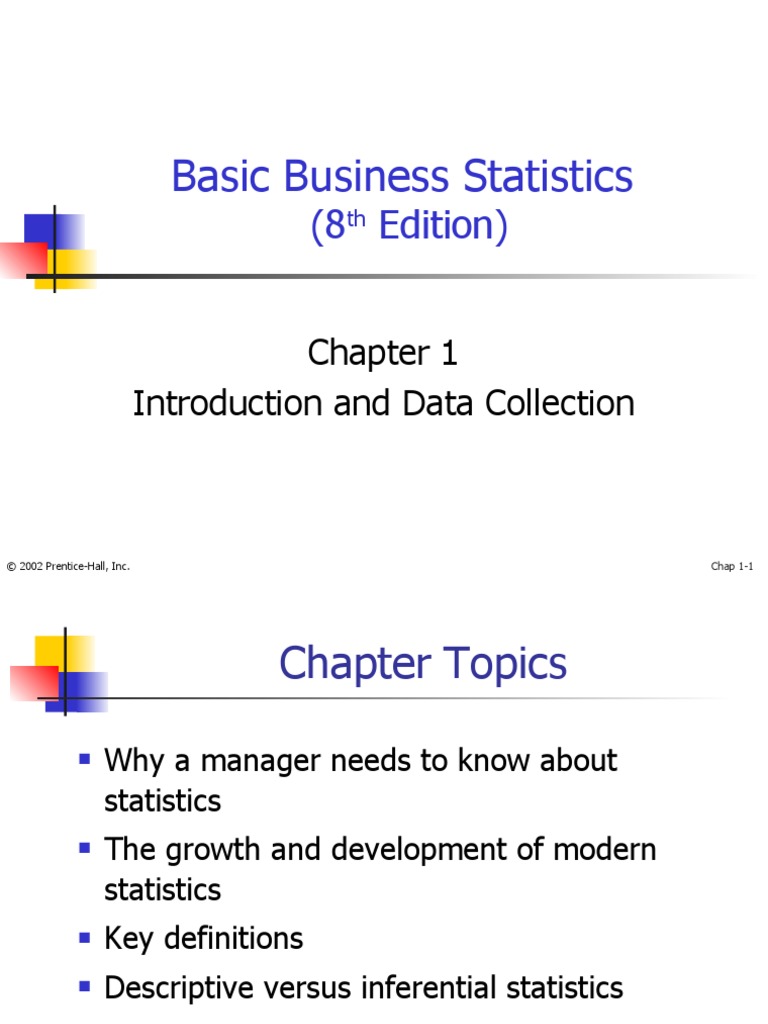 Basic Business Statistics: (8 Edition) | PDF | Statistics | Survey ...