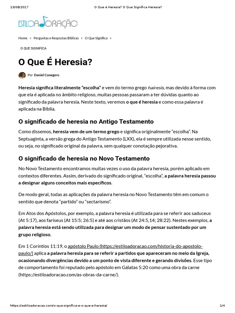 O Que é Heresia_ O Que Significa Heresia_OK | PDF | Heresia ...