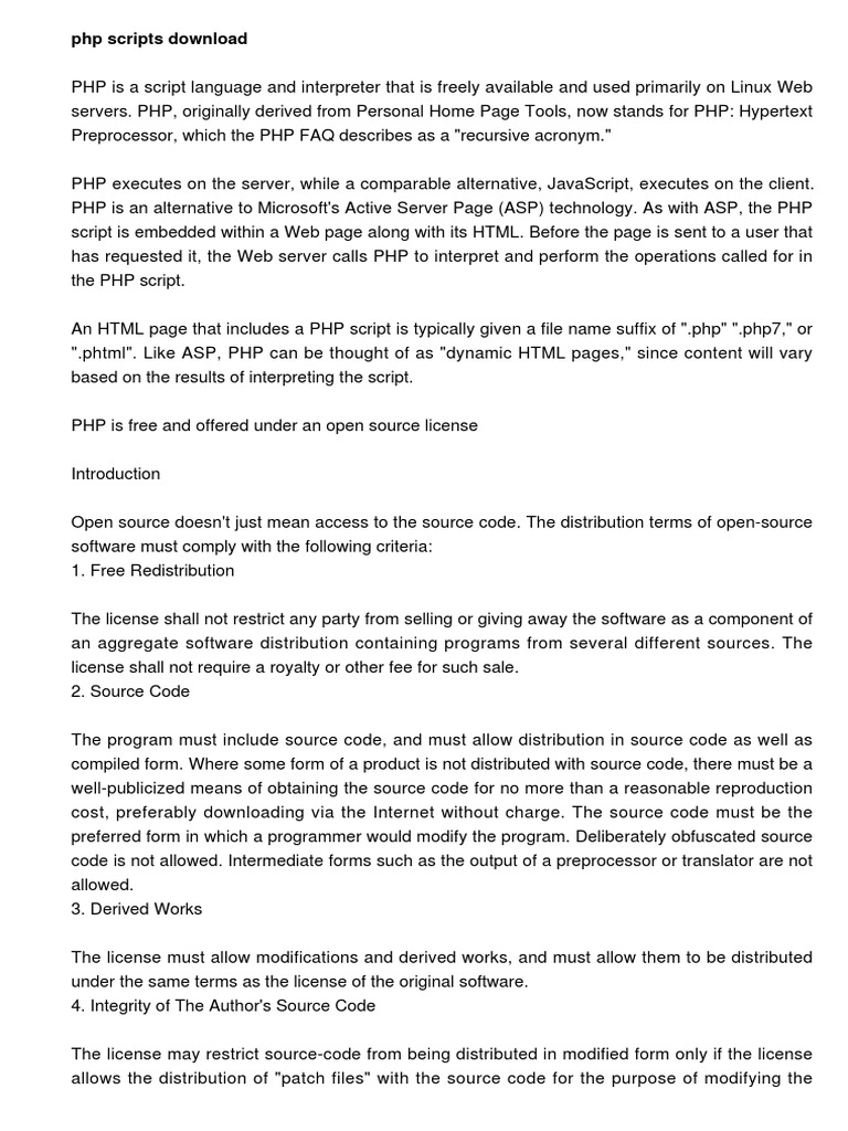 PHP Scripts Download | PDF | Php | Source Code