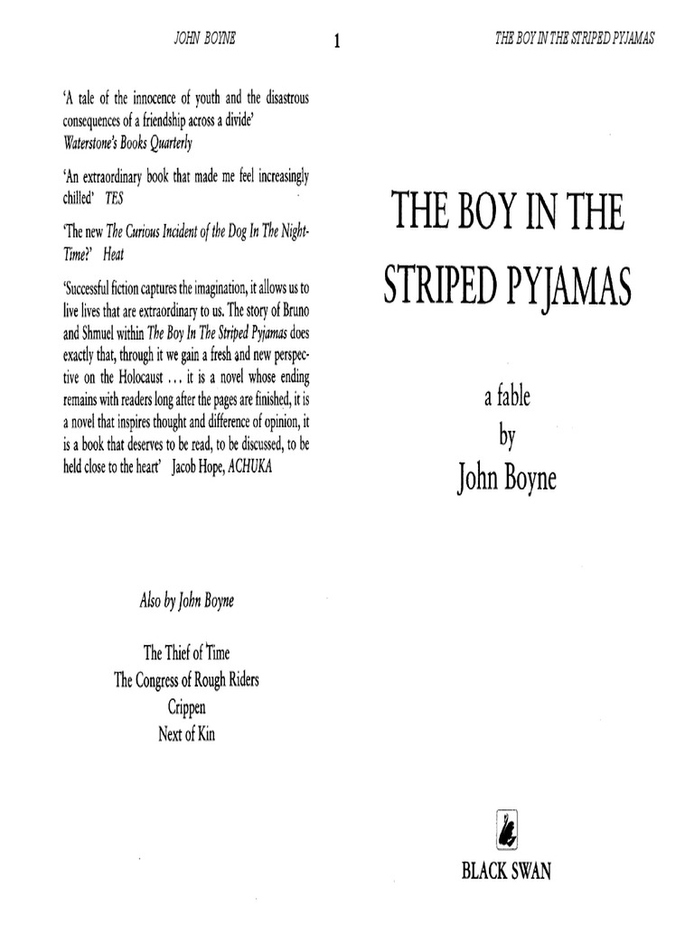 The Boy in The Striped Pajamas PDF | PDF | World War II Books | Wars ...