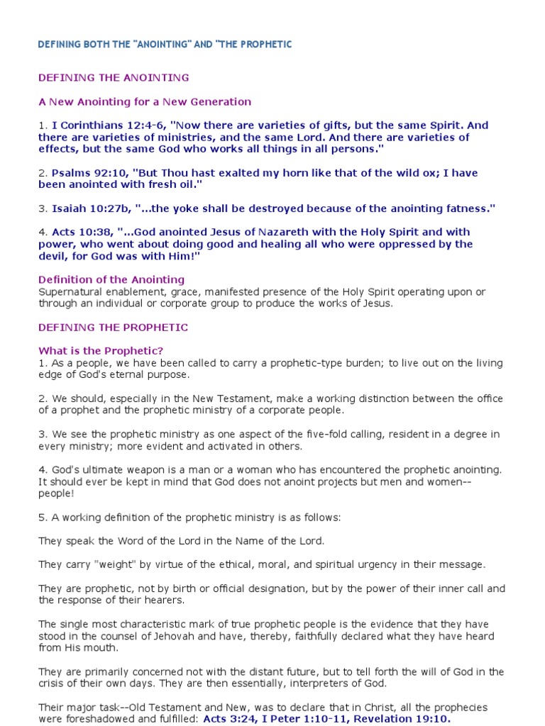 Defining Both the Anointing and the Prophetic | Prophecy | Anointing