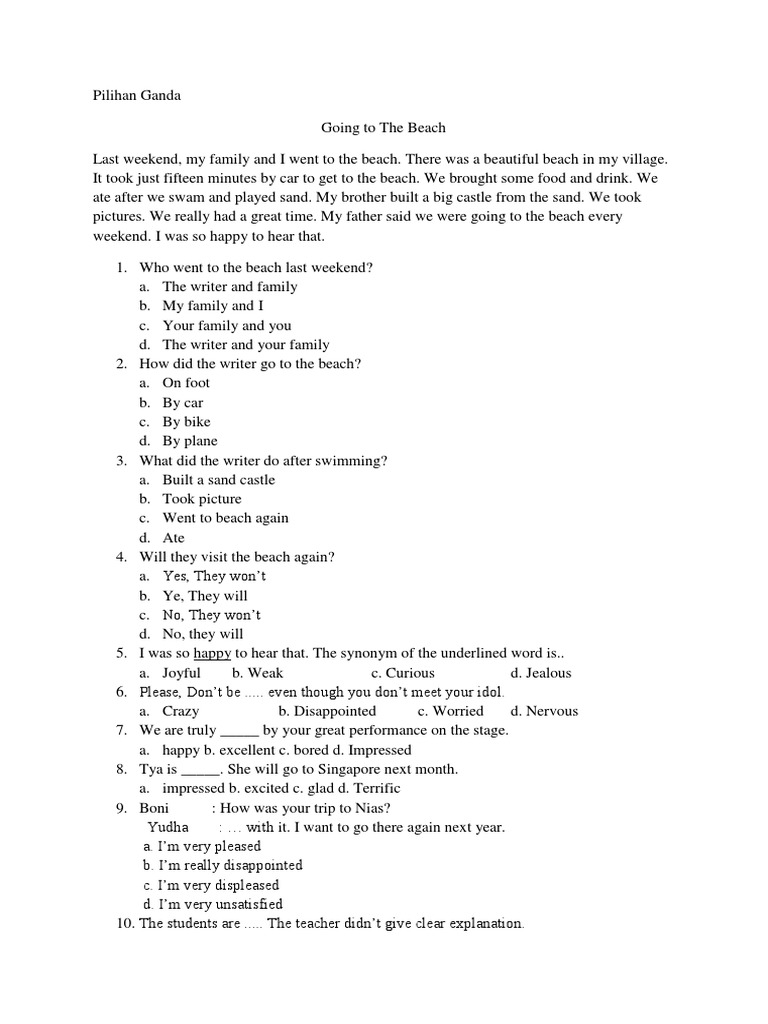 Going To The Beach | PDF