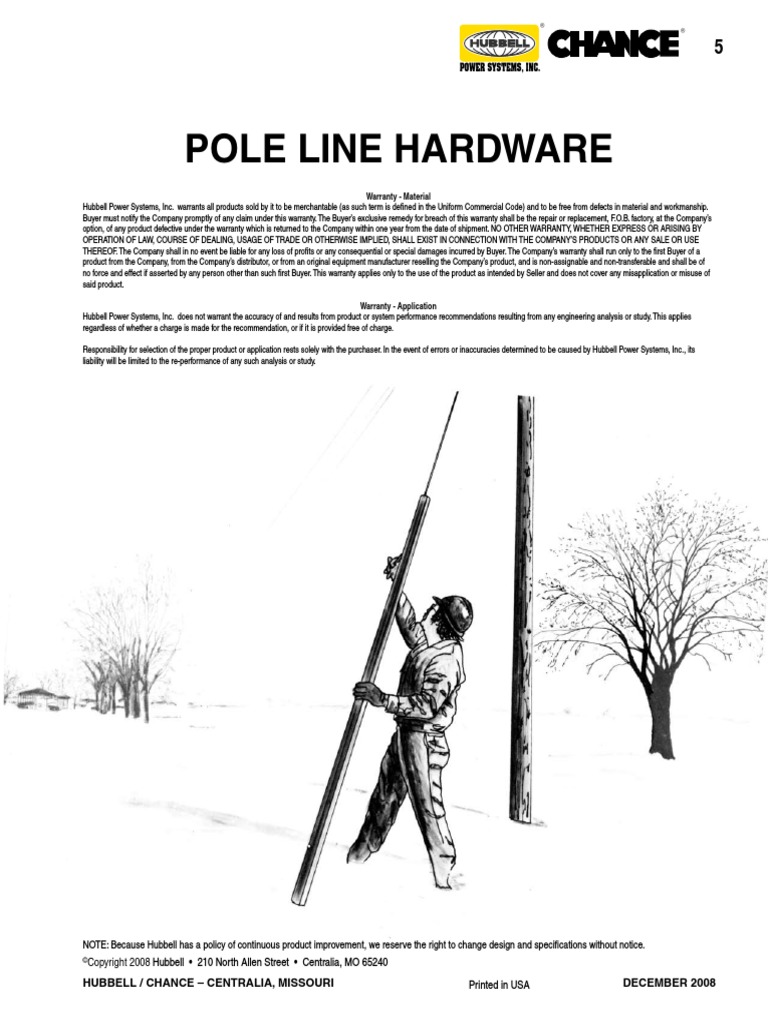 Hubbell Pole Line Hardware PDF | Download Free PDF | Screw | Nature