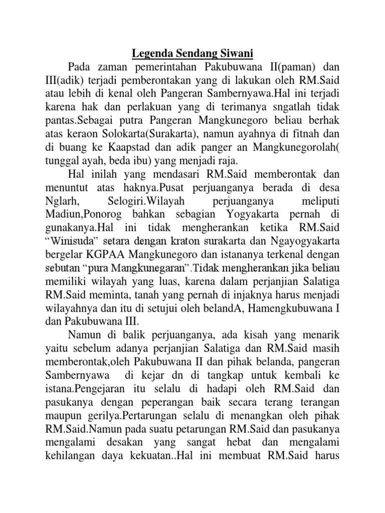 Legenda Sendang Siwani | PDF | Perjalanan